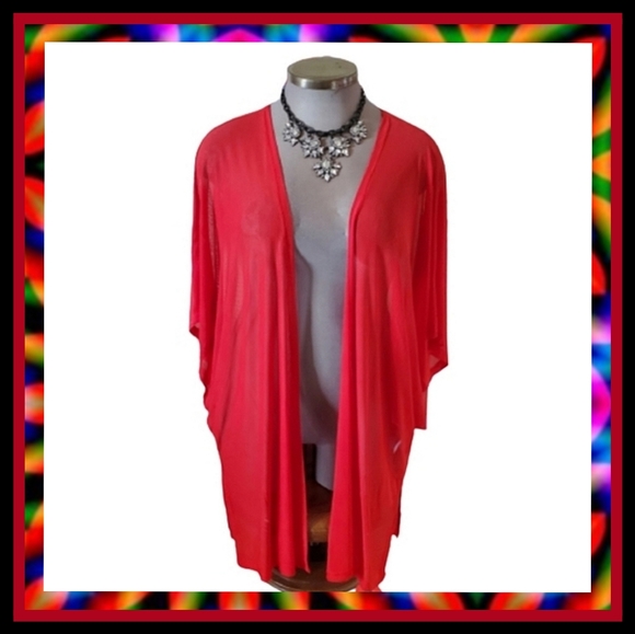 Ambiance | Swim | Firecracker Red Mesh Kimono Style Coverup 2x Nwt ...